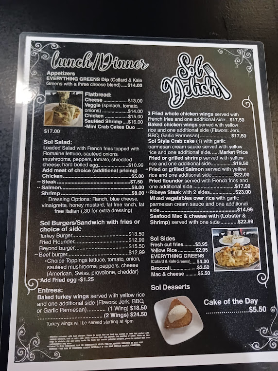 Sol'Delish CLT Restaurant Menu | Authentic Southern & Caribbean Flavors ...